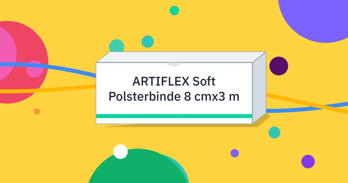 Symbolbild: Packung mit der Aufschrift ARTIFLEX Soft Polsterbinde 8 cmx3 m (PZN 00196049) – Verfügbarkeit und Bezug in Apotheken in Frankfurt am Main