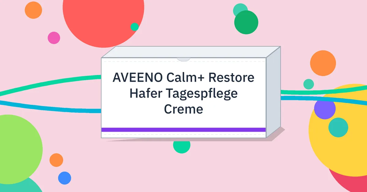 Symbolbild: Packung mit der Aufschrift AVEENO Calm+ Restore Hafer Tagespflege Creme (PZN 19342884) – Verfügbarkeit und Bezug in Apotheken in Frankfurt am Main