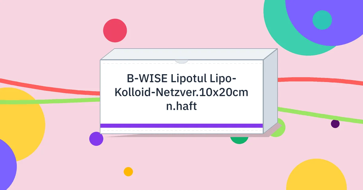 Symbolbild: Packung mit der Aufschrift B-WISE Lipotul Lipo-Kolloid-Netzver.10x20cm n.haft (PZN 19730770) – Verfügbarkeit und Bezug in Apotheken in Frankfurt am Main