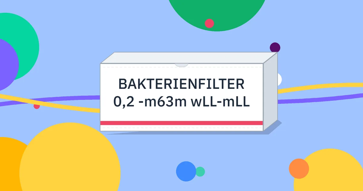 Symbolbild: Packung mit der Aufschrift BAKTERIENFILTER 0,2 -m63m wLL-mLL (PZN 18796583) – Verfügbarkeit und Bezug in Apotheken in Frankfurt am Main