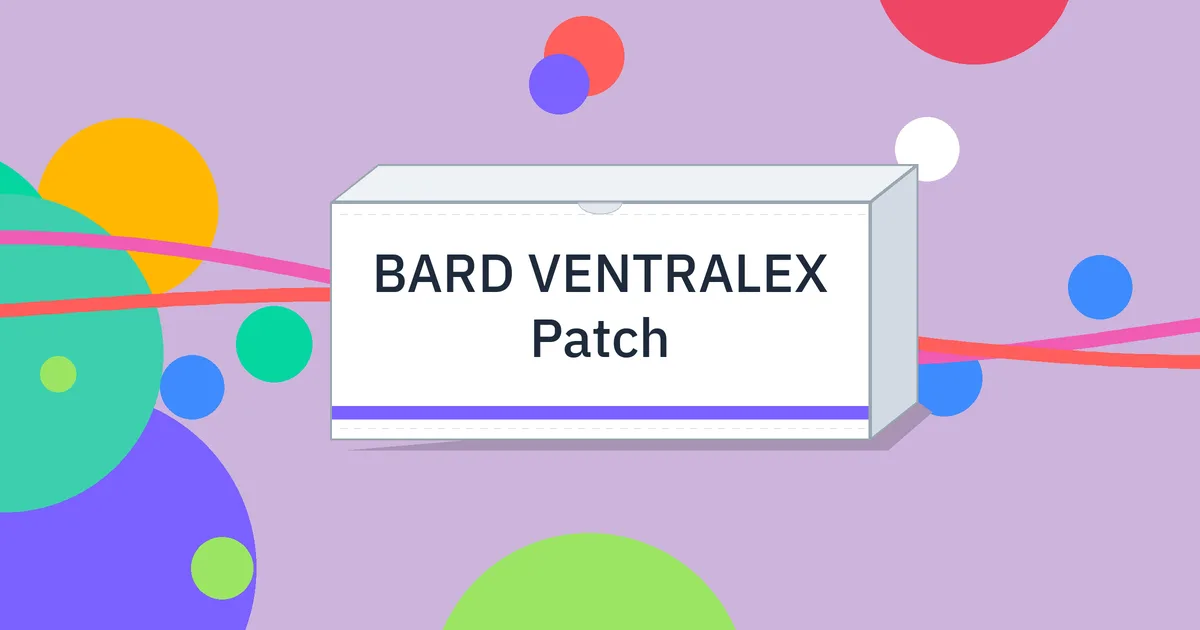 Symbolbild: Packung mit der Aufschrift BARD VENTRALEX Patch (PZN 01652420) – Verfügbarkeit und Bezug in Apotheken in Frankfurt am Main