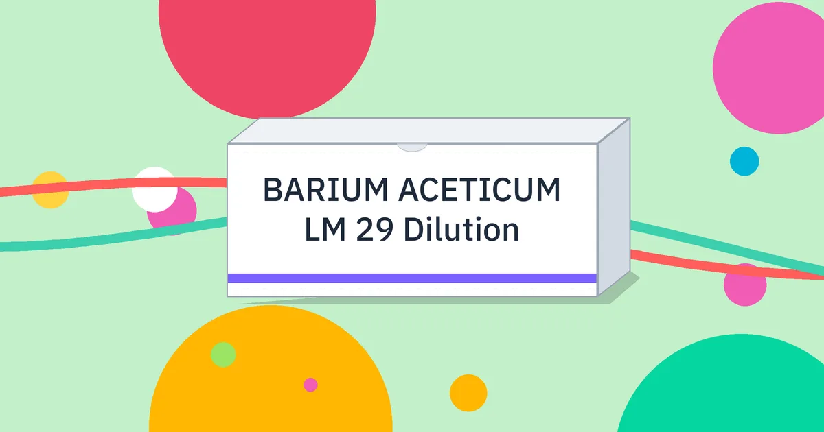 Symbolbild: Packung mit der Aufschrift BARIUM ACETICUM LM 29 Dilution (PZN 12788714) – Verfügbarkeit und Bezug in Apotheken in Frankfurt am Main