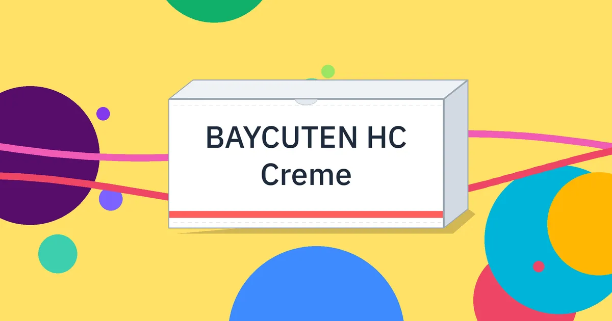 Symbolbild: Packung mit der Aufschrift BAYCUTEN HC Creme (PZN 06911464) – Verfügbarkeit und Bezug in Apotheken in Frankfurt am Main