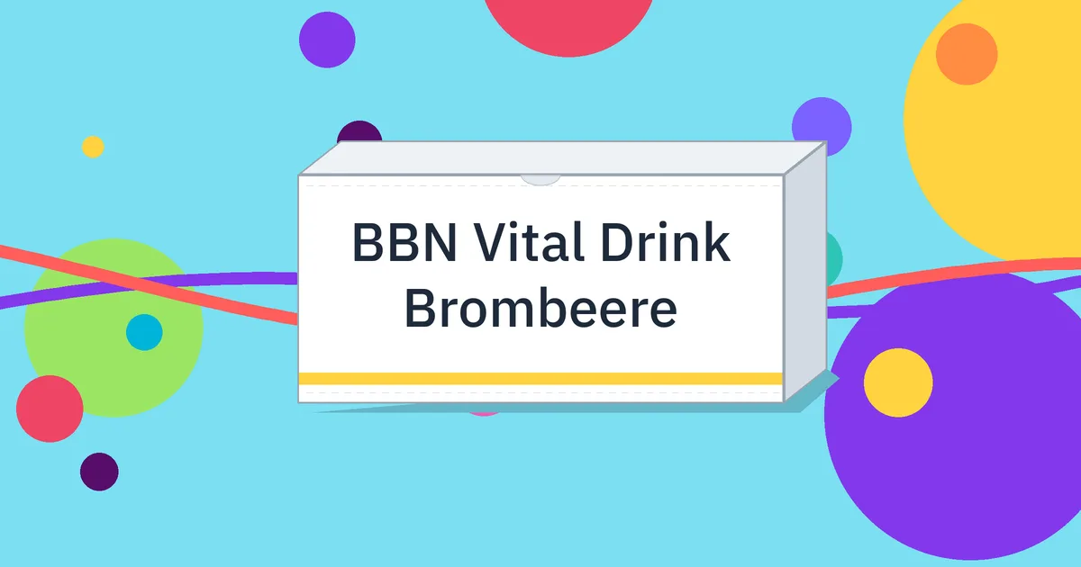 Symbolbild: Packung mit der Aufschrift BBN Vital Drink Brombeere (PZN 16760931) – Verfügbarkeit und Bezug in Apotheken in Frankfurt am Main