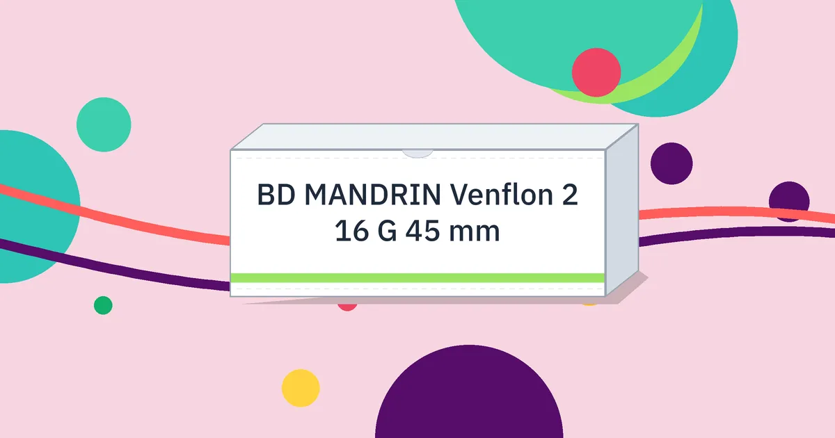 Symbolbild: Packung mit der Aufschrift BD MANDRIN Venflon 2 16 G 45 mm (PZN 02768136) – Verfügbarkeit und Bezug in Apotheken in Frankfurt am Main