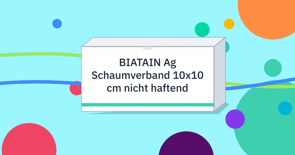 Symbolbild: Packung mit der Aufschrift BIATAIN Ag Schaumverband 10x10 cm nicht haftend (PZN 13820667) – Verfügbarkeit und Bezug in Apotheken in Frankfurt am Main