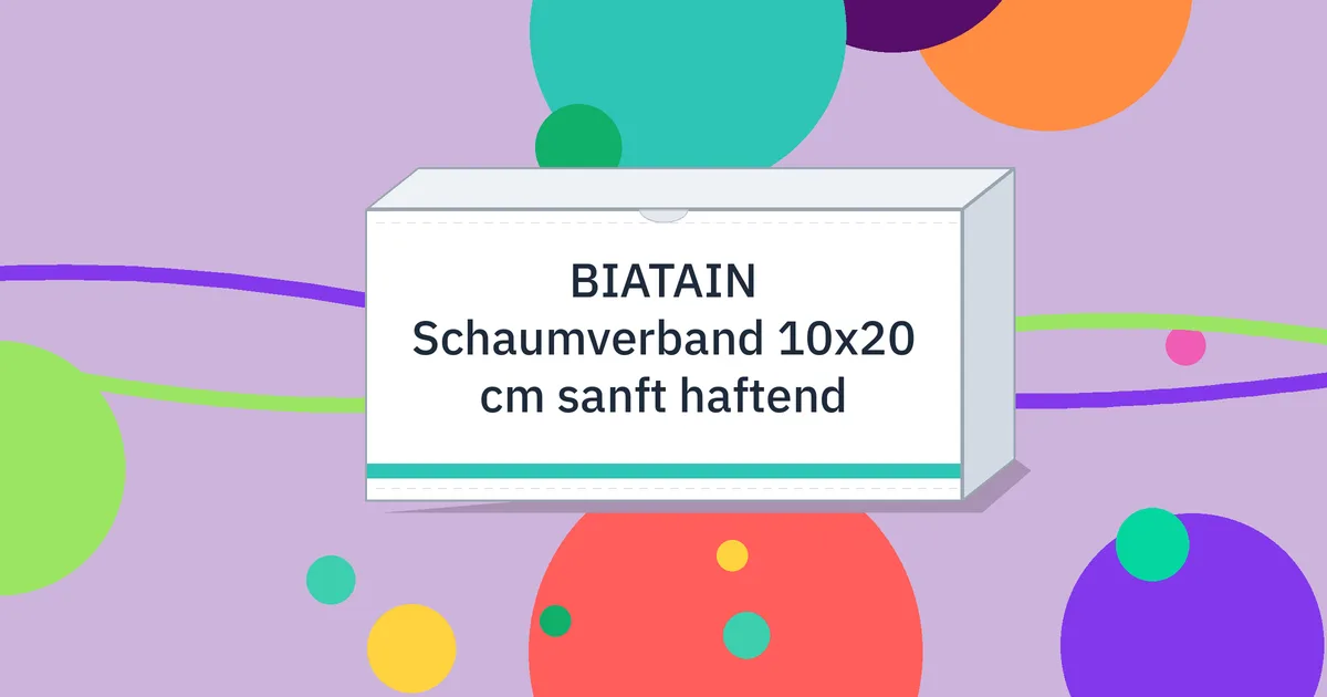 Symbolbild: Packung mit der Aufschrift BIATAIN Schaumverband 10x20 cm sanft haftend (PZN 18122672) – Verfügbarkeit und Bezug in Apotheken in Frankfurt am Main