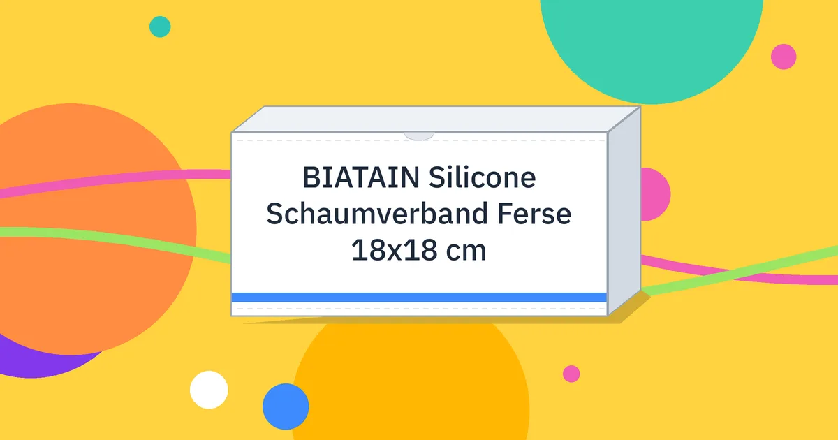 Symbolbild: Packung mit der Aufschrift BIATAIN Silicone Schaumverband Ferse 18x18 cm (PZN 19699072) – Verfügbarkeit und Bezug in Apotheken in Frankfurt am Main