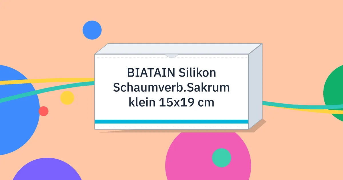 Symbolbild: Packung mit der Aufschrift BIATAIN Silikon Schaumverb.Sakrum klein 15x19 cm (PZN 12738691) – Verfügbarkeit und Bezug in Apotheken in Frankfurt am Main