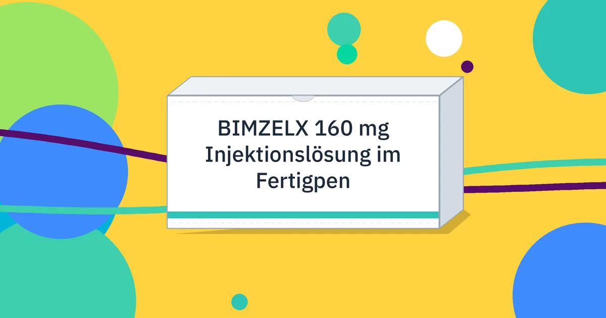 Symbolbild: Packung mit der Aufschrift BIMZELX 160 mg Injektionslösung im Fertigpen (PZN 18809280) – Verfügbarkeit und Bezug in Apotheken in Frankfurt am Main