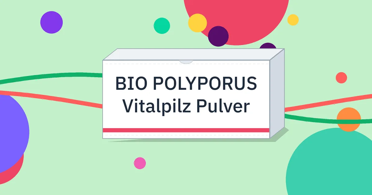 Symbolbild: Packung mit der Aufschrift BIO POLYPORUS Vitalpilz Pulver (PZN 19825016) – Verfügbarkeit und Bezug in Apotheken in Frankfurt am Main