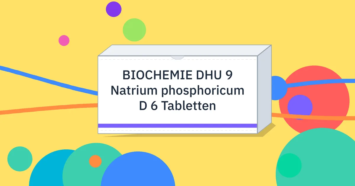Symbolbild: Packung mit der Aufschrift BIOCHEMIE DHU 9 Natrium phosphoricum D 6 Tabletten (PZN 00274565) – Verfügbarkeit und Bezug in Apotheken in Frankfurt am Main