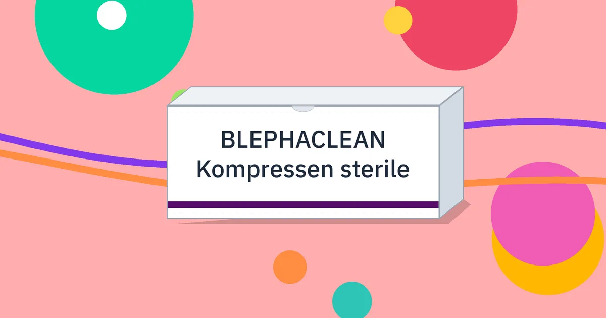 Symbolbild: Packung mit der Aufschrift BLEPHACLEAN Kompressen sterile (PZN 03658390) – Verfügbarkeit und Bezug in Apotheken in Frankfurt am Main