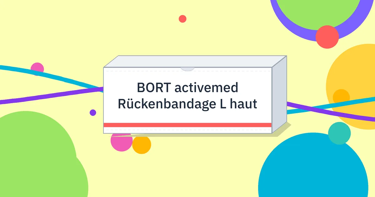 Symbolbild: Packung mit der Aufschrift BORT activemed Rückenbandage L haut (PZN 10207417) – Verfügbarkeit und Bezug in Apotheken in Frankfurt am Main
