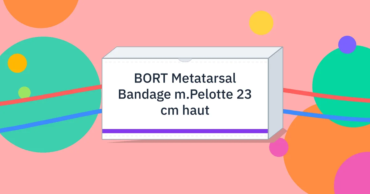 Symbolbild: Packung mit der Aufschrift BORT Metatarsal Bandage m.Pelotte 23 cm haut (PZN 02687225) – Verfügbarkeit und Bezug in Apotheken in Frankfurt am Main