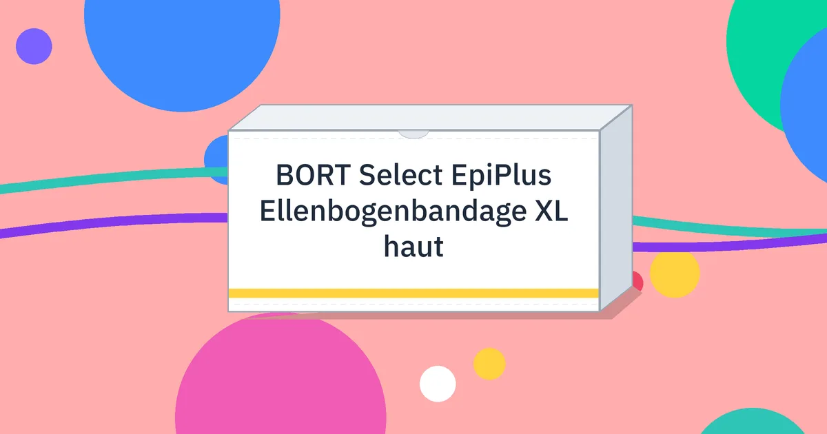 Symbolbild: Packung mit der Aufschrift BORT Select EpiPlus Ellenbogenbandage XL haut (PZN 04737832) – Verfügbarkeit und Bezug in Apotheken in Frankfurt am Main