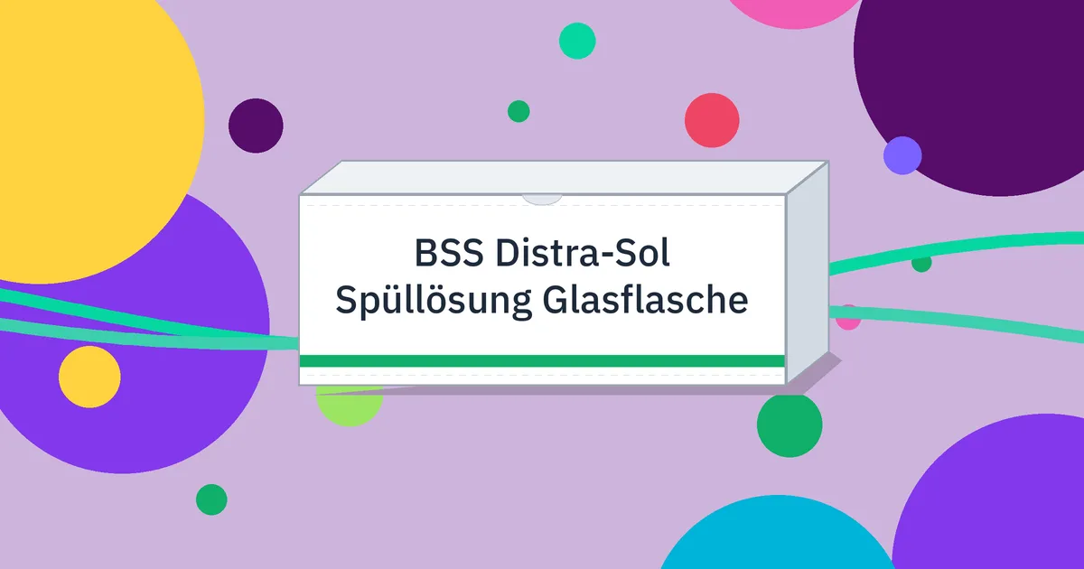 Symbolbild: Packung mit der Aufschrift BSS Distra-Sol Spüllösung Glasflasche (PZN 02526551) – Verfügbarkeit und Bezug in Apotheken in Frankfurt am Main
