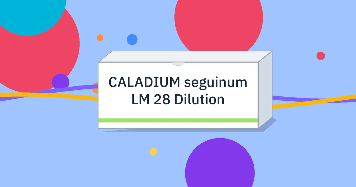 Symbolbild: Packung mit der Aufschrift CALADIUM seguinum LM 28 Dilution (PZN 13404242) – Verfügbarkeit und Bezug in Apotheken in Frankfurt am Main
