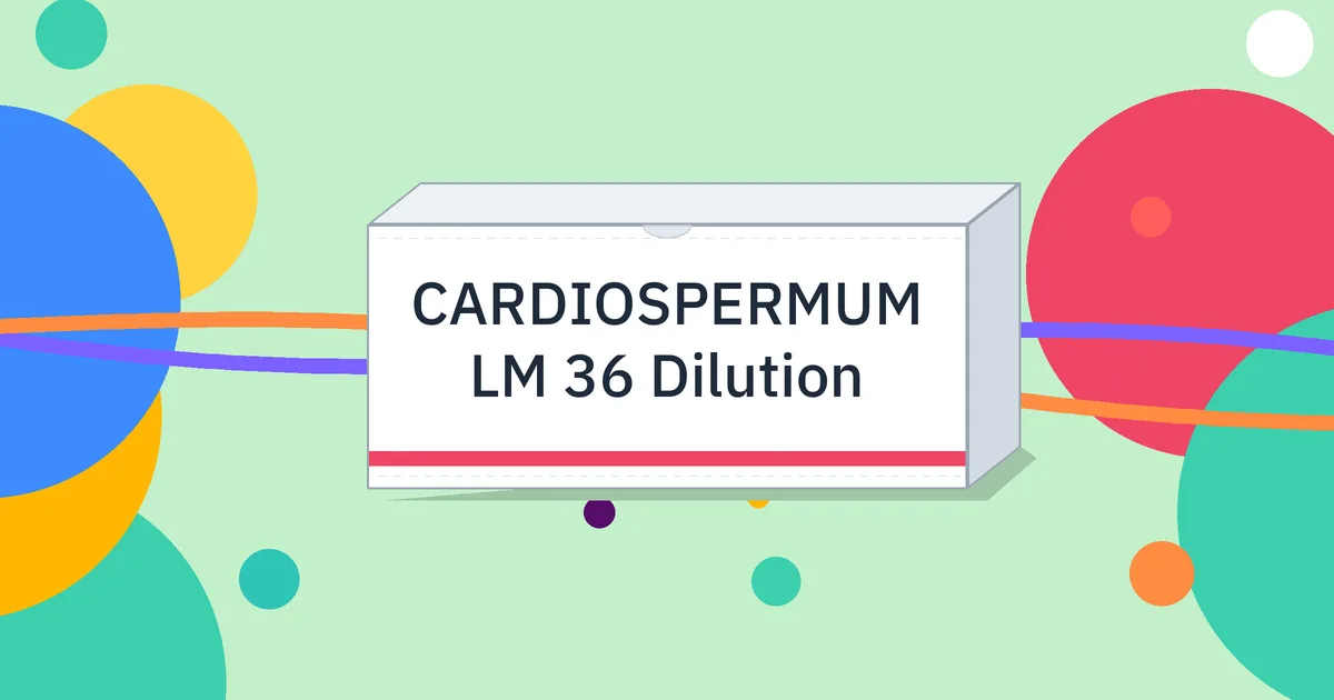Symbolbild: Packung mit der Aufschrift CARDIOSPERMUM LM 36 Dilution (PZN 12810537) – Verfügbarkeit und Bezug in Apotheken in Frankfurt am Main