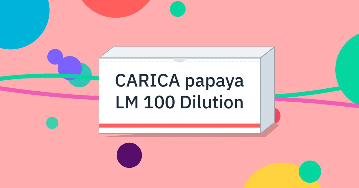 Symbolbild: Packung mit der Aufschrift CARICA papaya LM 100 Dilution (PZN 13430854) – Verfügbarkeit und Bezug in Apotheken in Frankfurt am Main