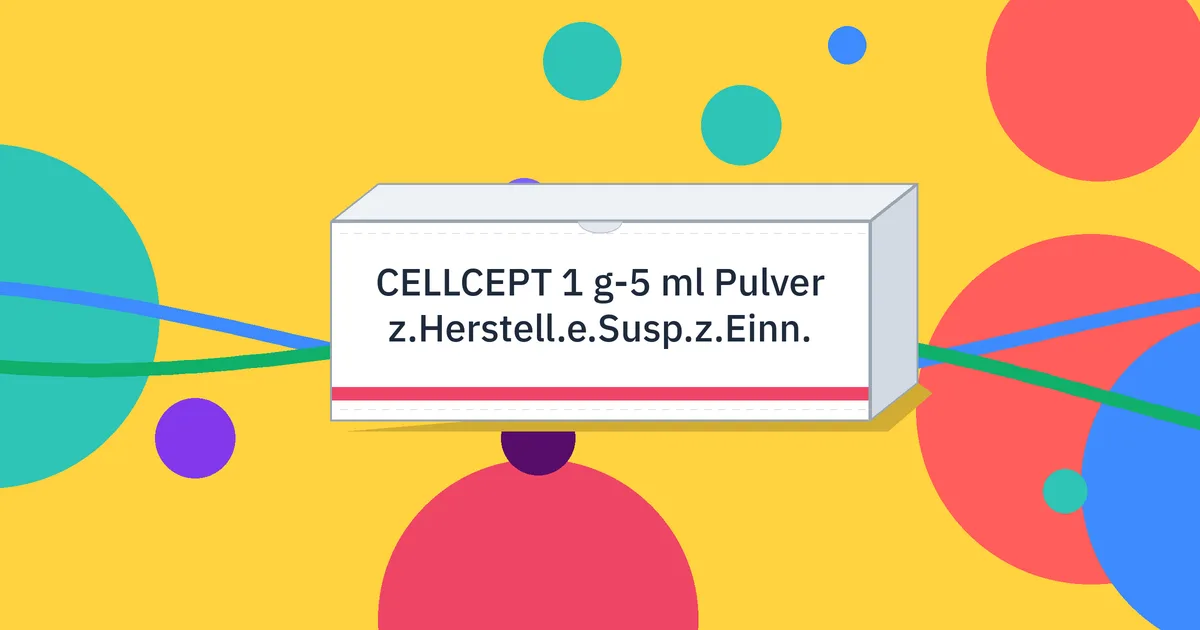 Symbolbild: Packung mit der Aufschrift CELLCEPT 1 g-5 ml Pulver z.Herstell.e.Susp.z.Einn. (PZN 11024558) – Verfügbarkeit und Bezug in Apotheken in Frankfurt am Main