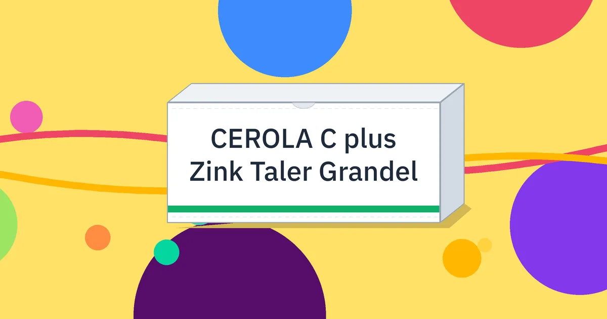 Symbolbild: Packung mit der Aufschrift CEROLA C plus Zink Taler Grandel (PZN 02752891) – Verfügbarkeit und Bezug in Apotheken in Frankfurt am Main