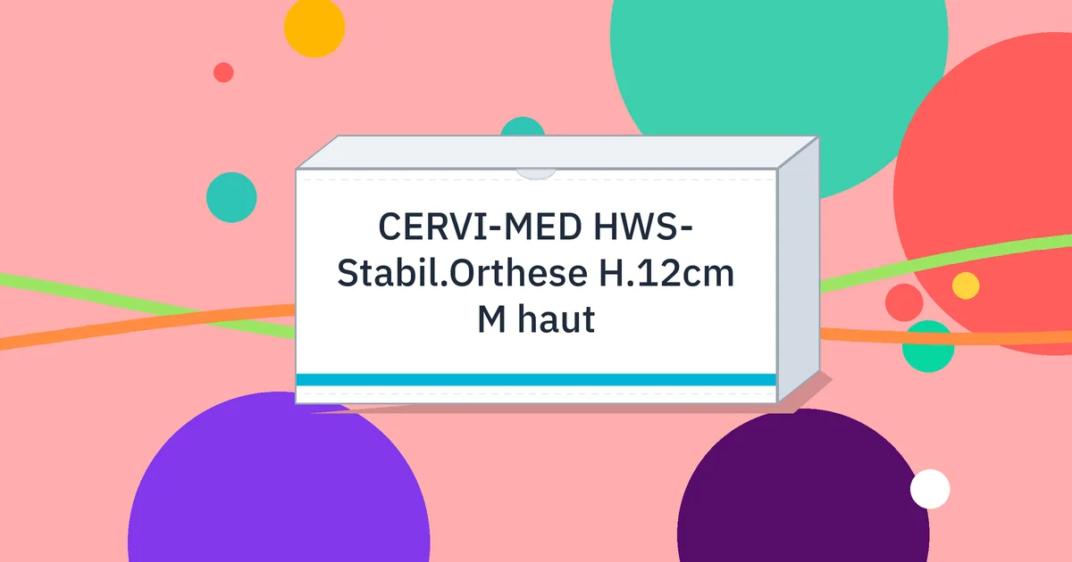 Symbolbild: Packung mit der Aufschrift CERVI-MED HWS-Stabil.Orthese H.12cm M haut (PZN 20304759) – Verfügbarkeit und Bezug in Apotheken in Frankfurt am Main