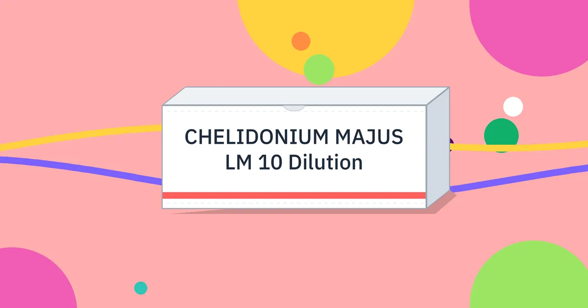 Symbolbild: Packung mit der Aufschrift CHELIDONIUM MAJUS LM 10 Dilution (PZN 12812915) – Verfügbarkeit und Bezug in Apotheken in Frankfurt am Main