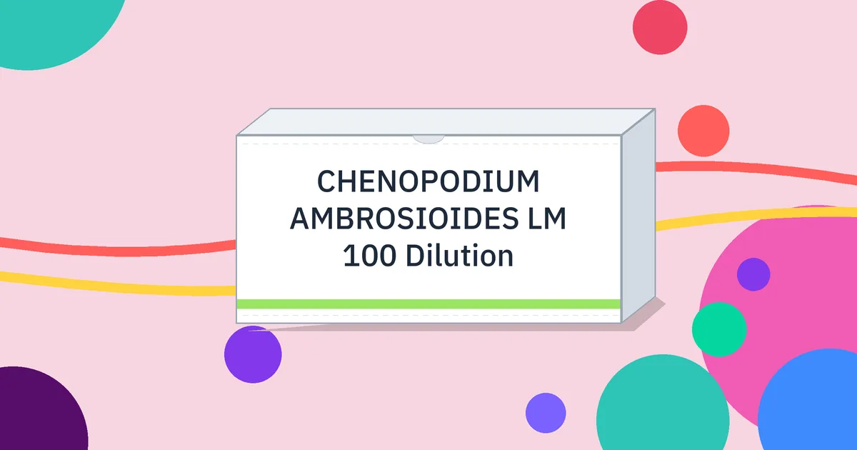 Symbolbild: Packung mit der Aufschrift CHENOPODIUM AMBROSIOIDES LM 100 Dilution (PZN 13440634) – Verfügbarkeit und Bezug in Apotheken in Frankfurt am Main