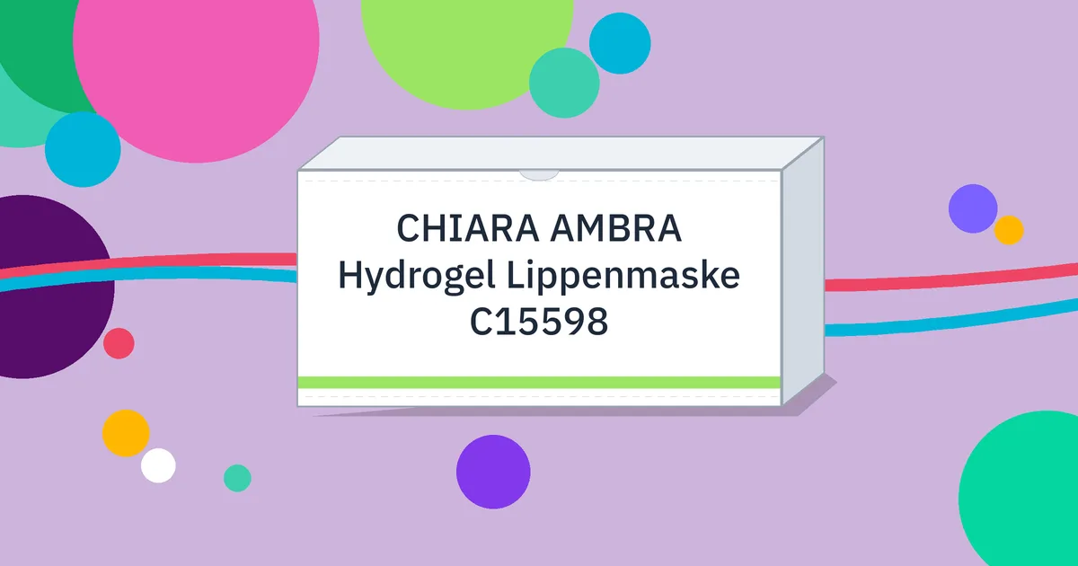 Symbolbild: Packung mit der Aufschrift CHIARA AMBRA Hydrogel Lippenmaske C15598 (PZN 12433632) – Verfügbarkeit und Bezug in Apotheken in Frankfurt am Main