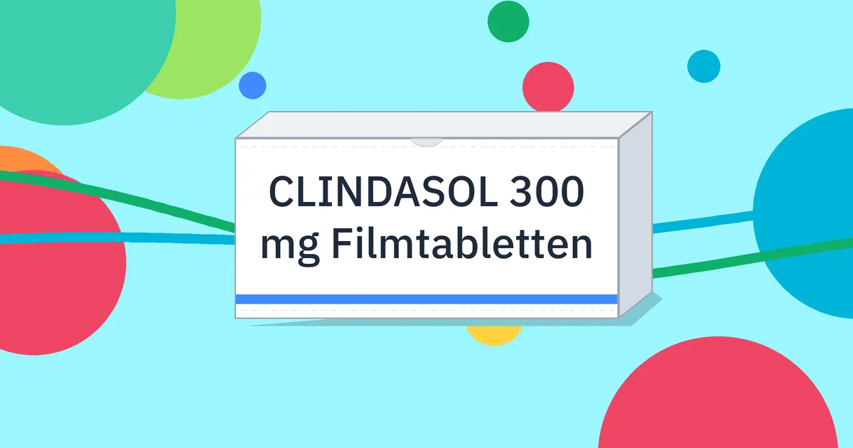 Symbolbild: Packung mit der Aufschrift CLINDASOL 300 mg Filmtabletten (PZN 07625453) – Verfügbarkeit und Bezug in Apotheken in Frankfurt am Main