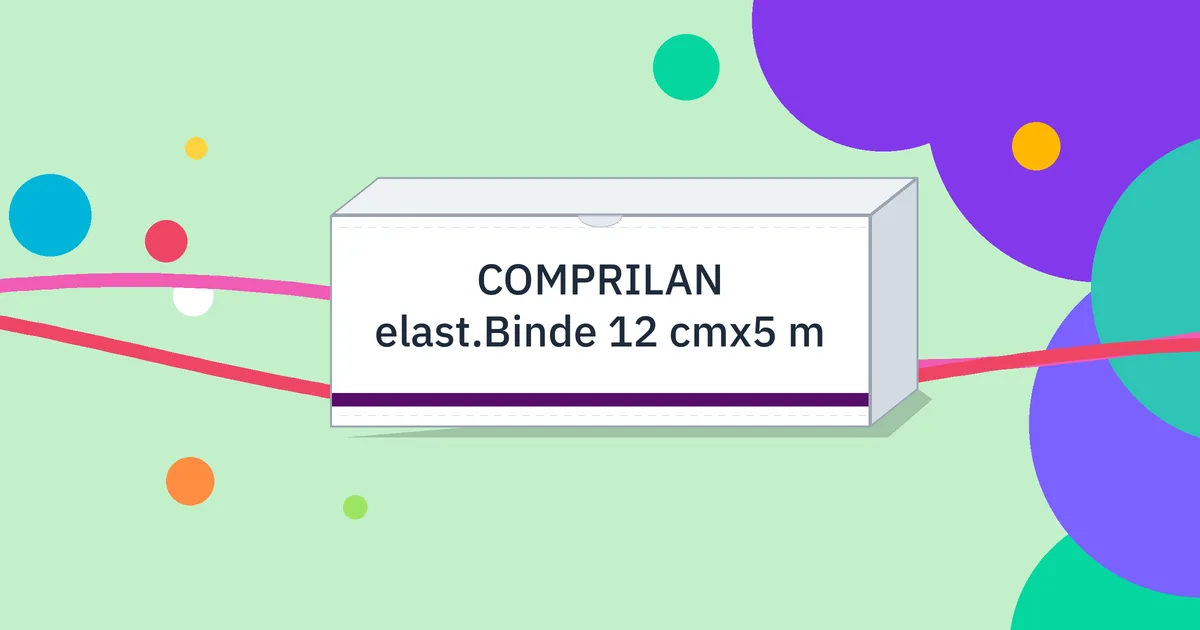 Symbolbild: Packung mit der Aufschrift COMPRILAN elast.Binde 12 cmx5 m (PZN 19881150) – Verfügbarkeit und Bezug in Apotheken in Frankfurt am Main