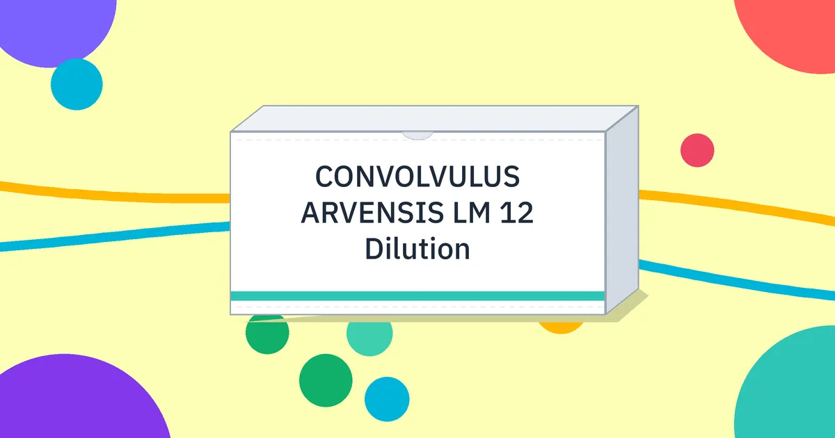 Symbolbild: Packung mit der Aufschrift CONVOLVULUS ARVENSIS LM 12 Dilution (PZN 13450130) – Verfügbarkeit und Bezug in Apotheken in Frankfurt am Main