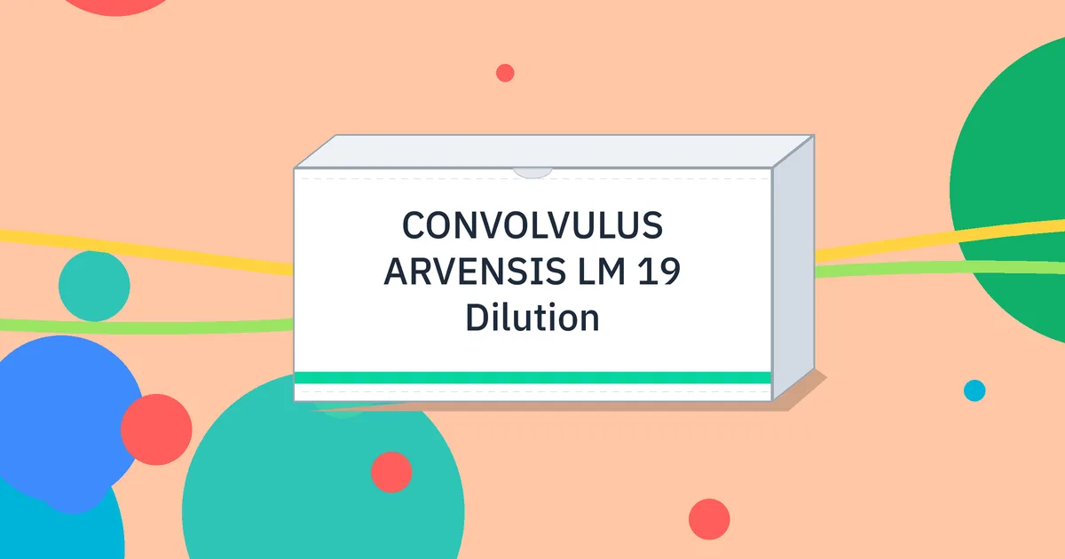 Symbolbild: Packung mit der Aufschrift CONVOLVULUS ARVENSIS LM 19 Dilution (PZN 13450259) – Verfügbarkeit und Bezug in Apotheken in Frankfurt am Main