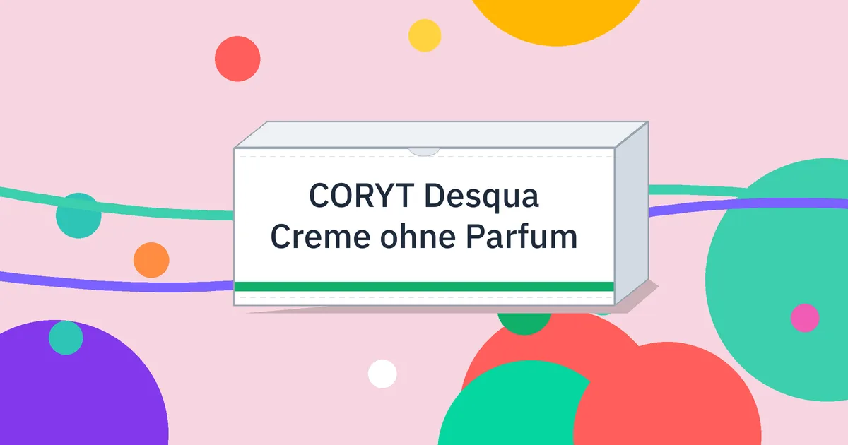 Symbolbild: Packung mit der Aufschrift CORYT Desqua Creme ohne Parfum (PZN 19397945) – Verfügbarkeit und Bezug in Apotheken in Frankfurt am Main