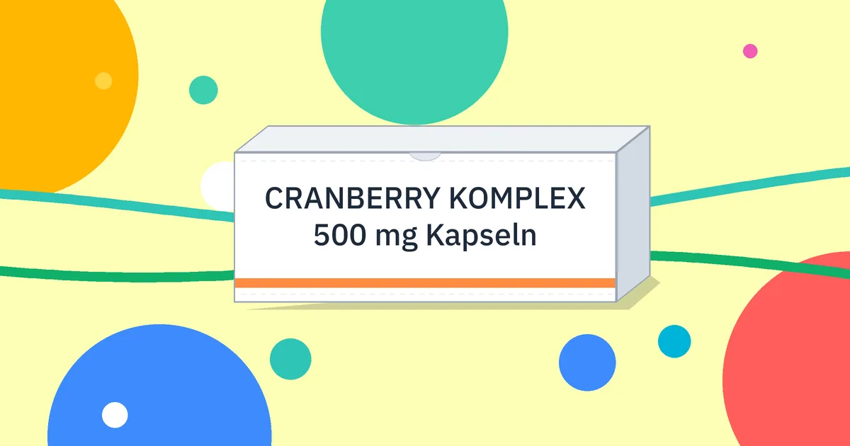 Symbolbild: Packung mit der Aufschrift CRANBERRY KOMPLEX 500 mg Kapseln (PZN 18224898) – Verfügbarkeit und Bezug in Apotheken in Frankfurt am Main