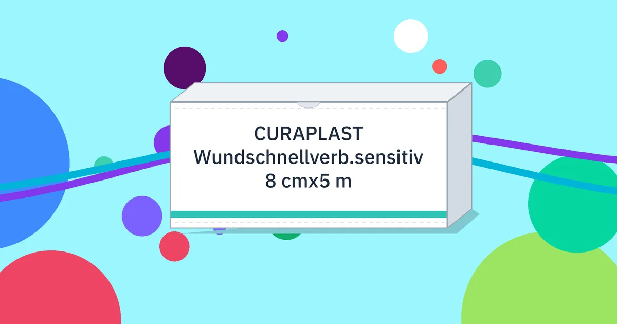 Symbolbild: Packung mit der Aufschrift CURAPLAST Wundschnellverb.sensitiv 8 cmx5 m (PZN 15997648) – Verfügbarkeit und Bezug in Apotheken in Frankfurt am Main