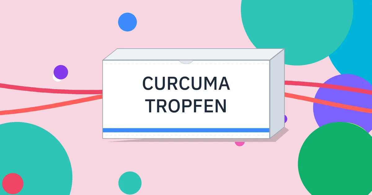 Symbolbild: Packung mit der Aufschrift CURCUMA TROPFEN (PZN 14282025) – Verfügbarkeit und Bezug in Apotheken in Frankfurt am Main