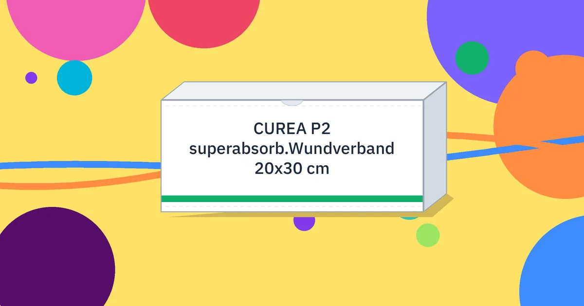 Symbolbild: Packung mit der Aufschrift CUREA P2 superabsorb.Wundverband 20x30 cm (PZN 11114362) – Verfügbarkeit und Bezug in Apotheken in Frankfurt am Main