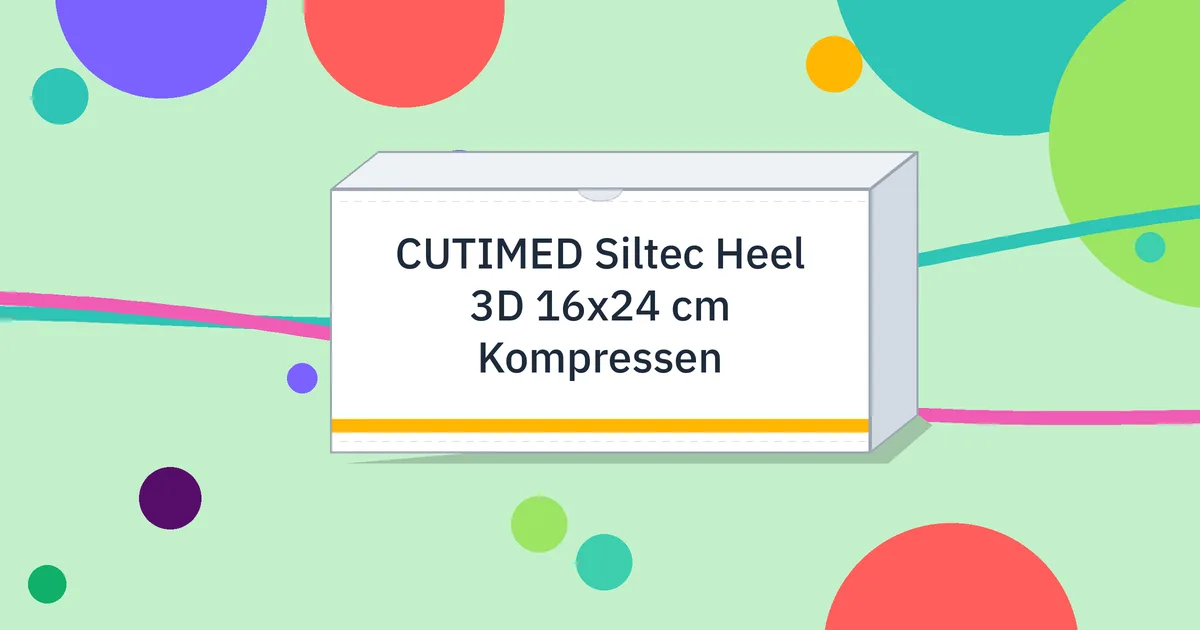 Symbolbild: Packung mit der Aufschrift CUTIMED Siltec Heel 3D 16x24 cm Kompressen (PZN 07342353) – Verfügbarkeit und Bezug in Apotheken in Frankfurt am Main