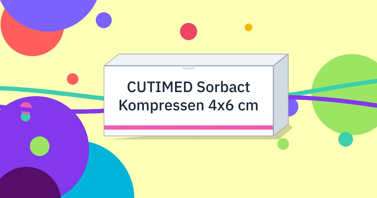 Symbolbild: Packung mit der Aufschrift CUTIMED Sorbact Kompressen 4x6 cm (PZN 17840520) – Verfügbarkeit und Bezug in Apotheken in Frankfurt am Main