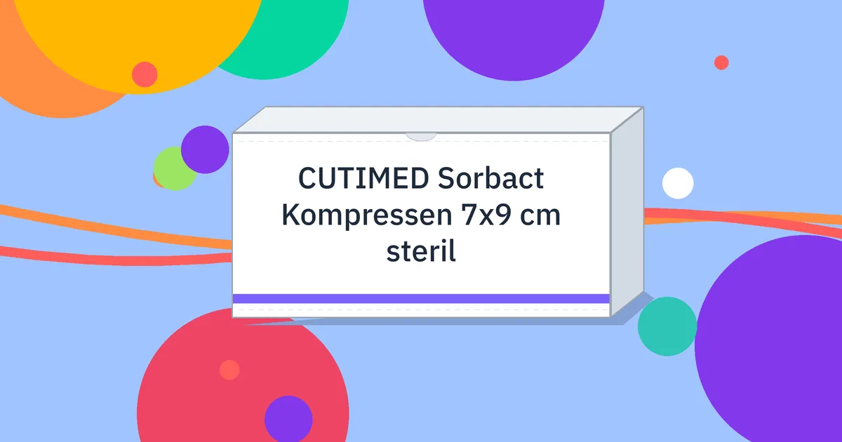 Symbolbild: Packung mit der Aufschrift CUTIMED Sorbact Kompressen 7x9 cm steril (PZN 18437660) – Verfügbarkeit und Bezug in Apotheken in Frankfurt am Main
