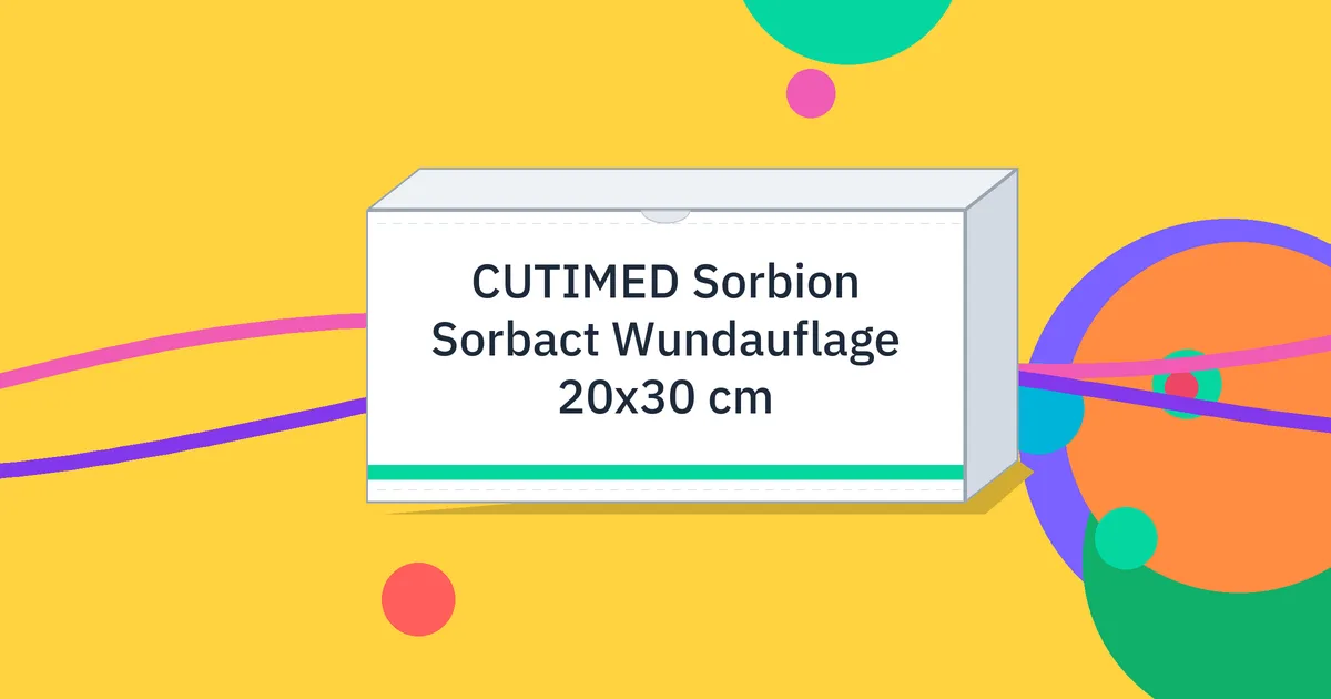 Symbolbild: Packung mit der Aufschrift CUTIMED Sorbion Sorbact Wundauflage 20x30 cm (PZN 15886825) – Verfügbarkeit und Bezug in Apotheken in Frankfurt am Main