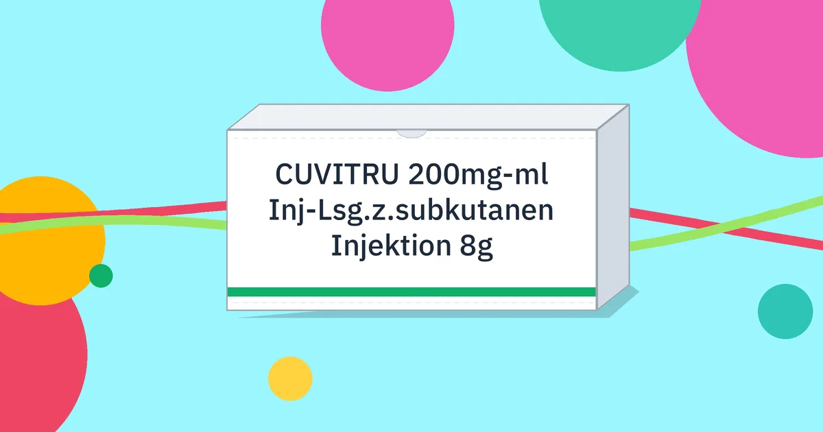Symbolbild: Packung mit der Aufschrift CUVITRU 200mg-ml Inj-Lsg.z.subkutanen Injektion 8g (PZN 16023569) – Verfügbarkeit und Bezug in Apotheken in Frankfurt am Main
