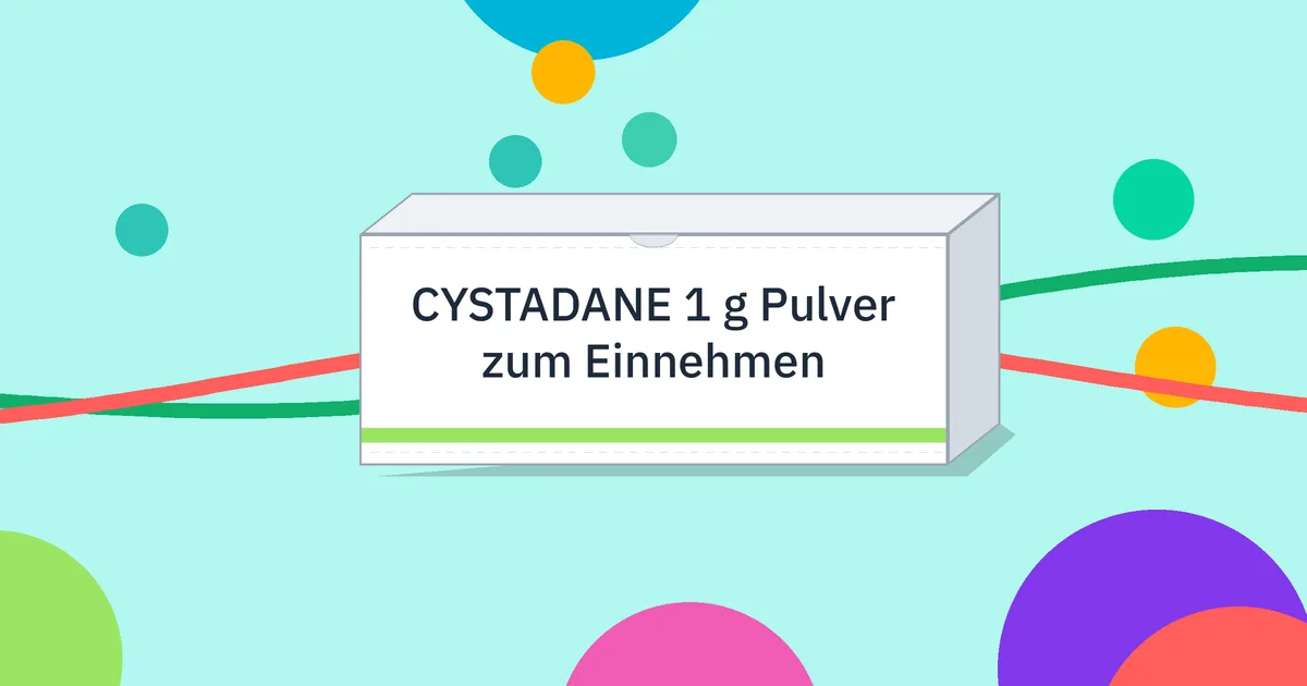 Symbolbild: Packung mit der Aufschrift CYSTADANE 1 g Pulver zum Einnehmen (PZN 19844829) – Verfügbarkeit und Bezug in Apotheken in Frankfurt am Main