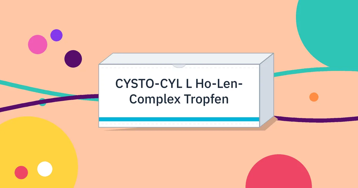 Symbolbild: Packung mit der Aufschrift CYSTO-CYL L Ho-Len-Complex Tropfen (PZN 03394821) – Verfügbarkeit und Bezug in Apotheken in Frankfurt am Main