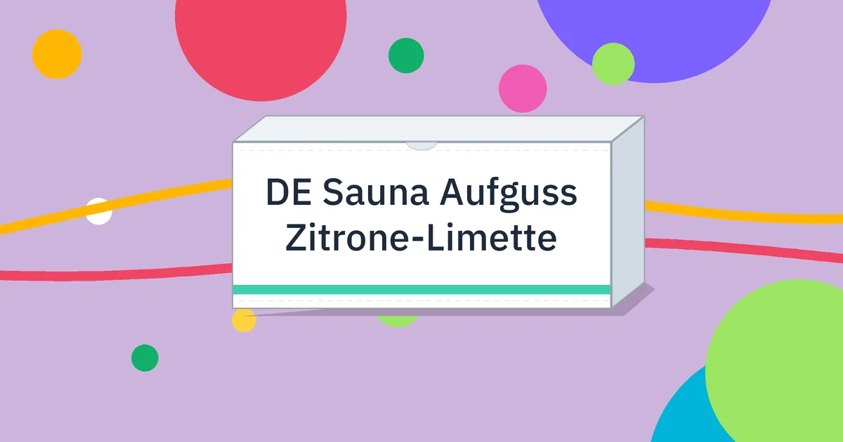 Symbolbild: Packung mit der Aufschrift DE Sauna Aufguss Zitrone-Limette (PZN 03283464) – Verfügbarkeit und Bezug in Apotheken in Frankfurt am Main