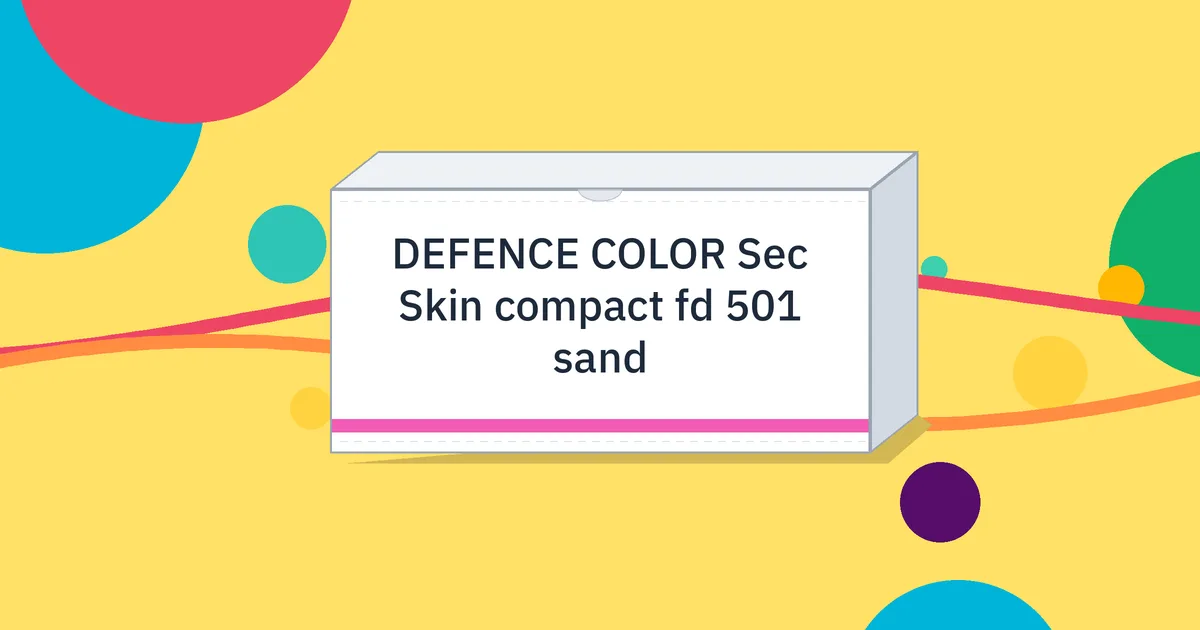 Symbolbild: Packung mit der Aufschrift DEFENCE COLOR Sec Skin compact fd 501 sand (PZN 11891947) – Verfügbarkeit und Bezug in Apotheken in Frankfurt am Main
