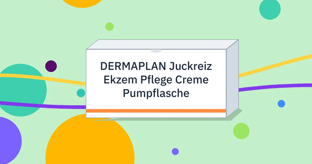 Symbolbild: Packung mit der Aufschrift DERMAPLAN Juckreiz Ekzem Pflege Creme Pumpflasche (PZN 03438257) – Verfügbarkeit und Bezug in Apotheken in Frankfurt am Main