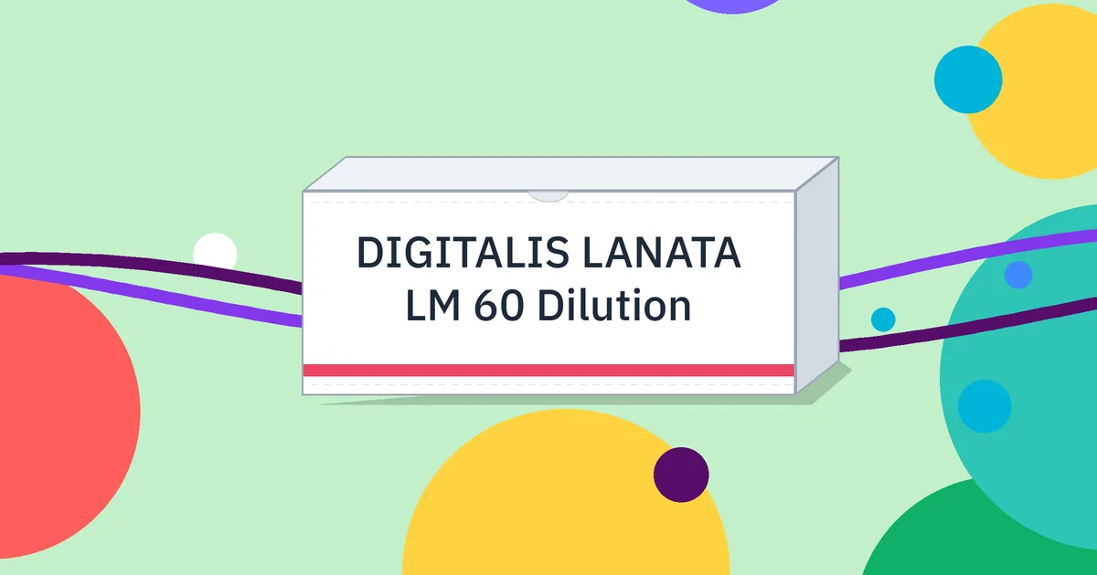 Symbolbild: Packung mit der Aufschrift DIGITALIS LANATA LM 60 Dilution (PZN 12842023) – Verfügbarkeit und Bezug in Apotheken in Frankfurt am Main